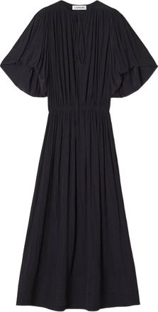 Lanvin robe longue à design plissé - Noir