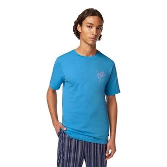 Scotch & Soda Mens Regular fit Left Chest Logo T-Shirt, Aqua Blue, XXL