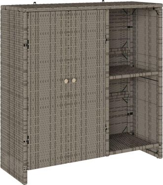 vidaXL Armoire de rangement avec stockage Gris 100 x 36 x 102 cm Rotin Vidaxl