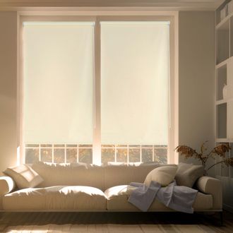 Blindecor Zeus | Verdunklungsrollo ohne bohren - Beige, 107 x 180 cm (BxH) | Stoffgröße 104 x 175 cm. Klemmfix thermorollo für fenster