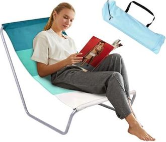 Generico Vriusi Chaise longue de plage | Chaise longue de plage | Chaise longue inclinable | Construction haute résistance, assemblage facile et pratique pour 