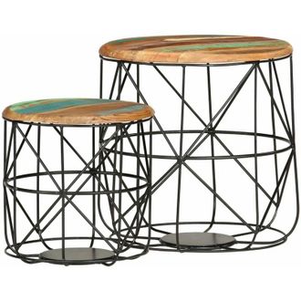 vidaXL Couchtische 2 Stk. Altholz Massiv Vidaxl