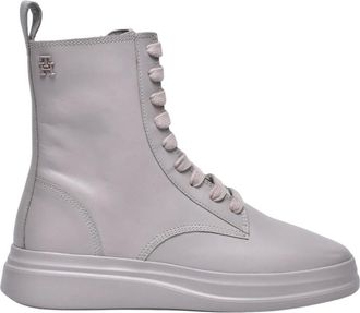 Tommy Hilfiger Femme, Chaussures, Gris, Taille: 41 EU Sporty Leather Flat Boot