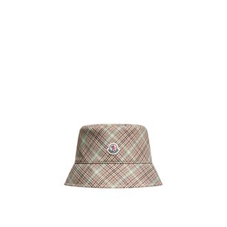 Moncler Moncler Checked Bucket Hat, Women, Brown, Size: L
