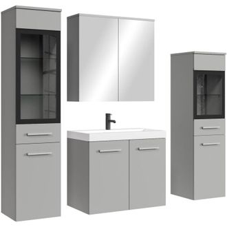 Badplaats Badplaats Badm&ouml;bel Komplettset Mirano 60 x 35 cm Grau Matt - Bad