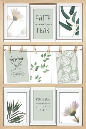 Wackadoo Bilderrahmen Collage für 9 Fotos 10x15 cm aus MDF Holz - FSC zertifiziert Wanddekoration Bilderrahmen weiß wand deko Wandgalerierahmen Fotorahmen Coll