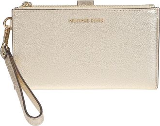 Michael Kors Femme, Accessoires, Jaune, Taille: ONE Size Adele Metallic Pebbled Leather Smartphone Wristlet