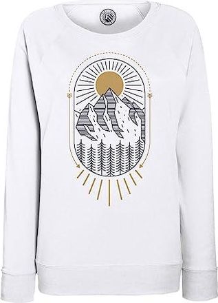 Fabulous Sweatshirt Femme Blanc Montagne Style Boh&eacute;mien Nature Paysages