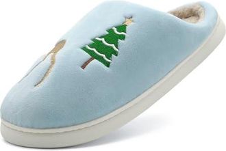 Generic Pantoufles de No&euml;l pour femme et homme - Chaussures dint&eacute;rieur d&eacute;contract&eacute;es en peluche - Chaudes et moelleuses - Pantoufles respirantes pour lint&eacute;rie