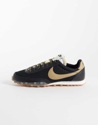 Nike Waffle Racer 26 Sneaker in Schwarz und Khaki