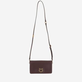 Pinko Womens Shoulder Bag Burgundy-Antique Gold Burgundy Wine-Antique Leather Wine/antique