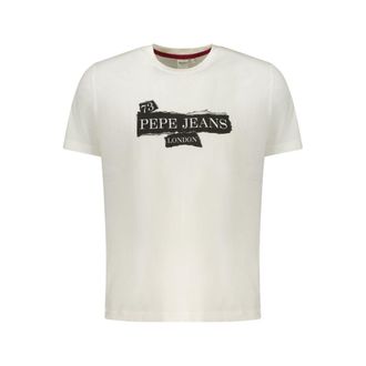 Pepe Jeans London Wei&szlig;es Baumwoll Herren T-Shirt