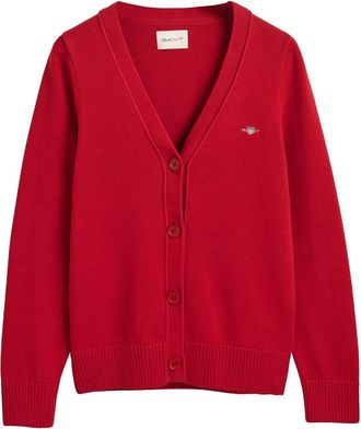 GANT Damen Classic Cotton Cardigan Strickjacke, Ruby RED, M