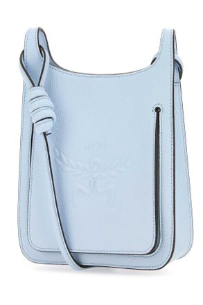 MCM Womens Pastel Light Blue Leather Mini Himmel Hobo Crossbody Bag Ancientblue Borse A Tracolla