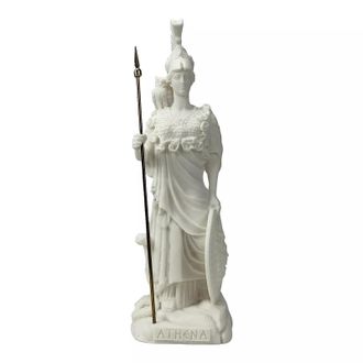 Generic Athena Minerva Griechische r&ouml;mische G&ouml;ttin aus gegossenem Marmor, Skulptur, 26,5 cm