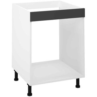 PEGANE Meuble bas de cuisine pour four coloris gris - Hauteur 85 x Longueur 60 x profondeur 58 cm