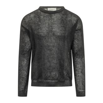 Amaranto Rundhals-Strickware - - Knitwear - Herren - Schwarzk - L