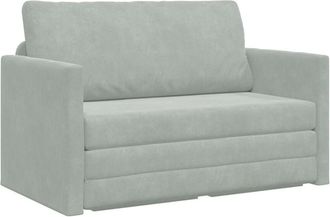 vidaXL Klappsofa Bett Hellgrau 124 x 71 x 78 cm Samt vidaXL
