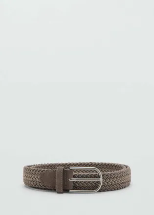 Mango Ceinture tress&eacute;e &eacute;lastique gris - Homme - 100 - MANGO MAN