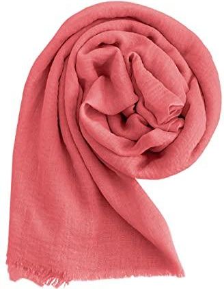 JOPHY & CO. Écharpe/étole/couvre-épaule femme 100% Viscose élégant doux (cod. 2302), Corail, Taille unique