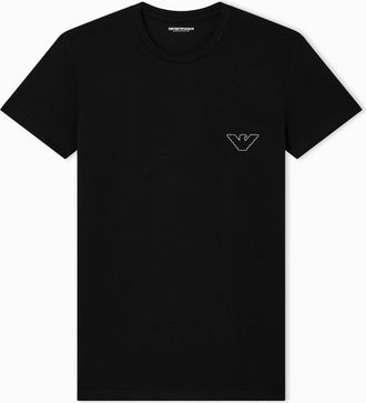 Emporio Armani Herren Megalogo T-Shirt, Schwarz, L