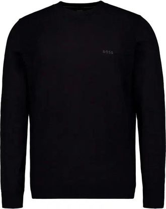 HUGO BOSS Herren Pullover schwarz unifarben