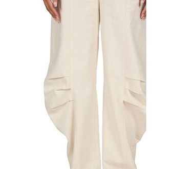 Rotate Pantalon de tailleur fusel&eacute; en lin et coton