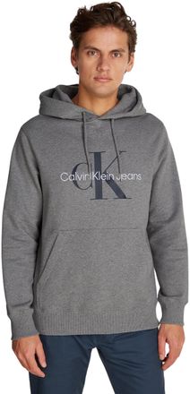 Calvin Klein Herren Hoodie Seasonal Monologo Regular mit Kapuze, Grey Heather (Grau), 4XL