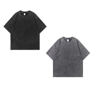 Generic Lot de 3 t-shirts surdimensionn&eacute;s d&eacute;contract&eacute;s d&eacute;lav&eacute;s vintage pour femme, 2 pi&egrave;ces - B, 4XL