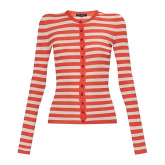 Dolce & Gabbana Femme, Pulls, Rouge, Taille: 36 FR Cardigan à motif rayé