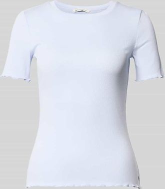 Tom Tailor Denim Slim Fit T-Shirt aus Baumwoll-Mix in Rippstrick