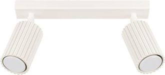 Sollux Lighting Plafonnier LED - Spot de Plafond - en Aluminium - 2 Abat-jours - 30 x 6,5 x 16,5 cm - Karbon Beige