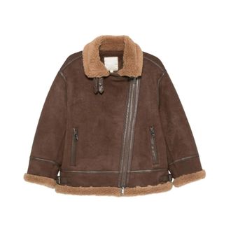 Molliolli Asymmetrische Jacke aus Kunst Shearling - - Jackets - Damen - Braun - XS