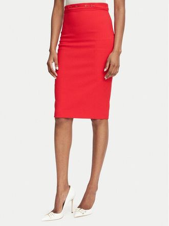 Elisabetta Franchi Bleistiftrock GO-223-66E2-V320 Rot Slim Fit