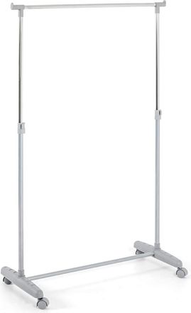 Haku Möbel Rollgarderobe Chrom, grau, Kunststoff, Metall - Maße: B 81 cm x H 96-160 cm x T 39 cm, Style: Modern