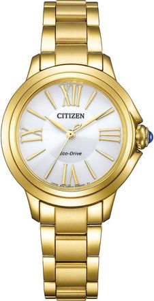 Citizen L, Eco-Drive, Analog Quartz, Wei&szlig;es Ziffernblatt Damenuhr EM1162-52A