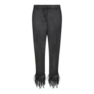 Incotex Regular Fit Gl&auml;nzende Flanellhose - - Trousers - Damen - Schwarzk - XL
