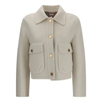 Thom Browne Wool Bell Sleeve Jacket - - Jackets - Damen - Wei&szlig; - L