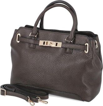 L.Credi sac &agrave; main sac &agrave; &eacute;paule Renate Handle Bag Chocolate marron fonc&eacute;