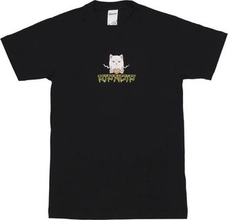 Ripndip Schwarzes Grafik Rundhals Baumwoll Tee - - Tops - Herren - Schwarzk - XL