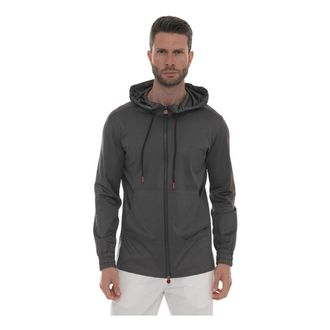 Kiton Kapuzen-Sweatshirt mit Rei&szlig;verschluss aus Baumwolle - - Jackets - Herren - Grau - XL