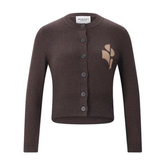 Isabel Marant Strickjacke Newton mit Logo - - Knitwear - Damen - Braun - 2XS