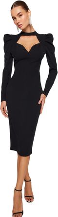 Trendyol Trendyol Damen TPRAW24EL00004 Kleid, Schwarz/Schiere Freude, 40