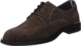 Tommy Hilfiger Herren Derby Schuh Core Suede Wildleder, Braun (Cocoa), 40