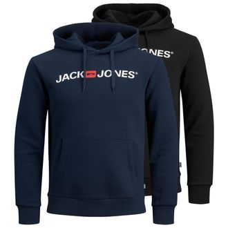 Jack & Jones JACK&JONES Herren Sweatshirt Doppelpack JJECORP Old Logo Sweat Hood 2PK MP SMU (DE/NL/SE/PL, Alphanumerisch, S, Regular, Regular, Black)