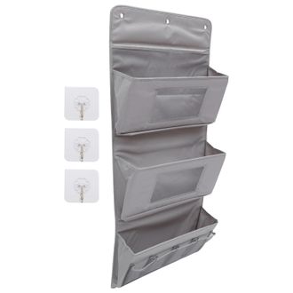 BESPORTBLE Gro&szlig;es Aufbewahrungst&auml;schchen mit Wandhalterung Graues Stoffmaterial Multifunktionaler Haushalts Organizer zum H&auml;ngen f&uuml;r Schlafzimmer Wohnzimmer Prak
