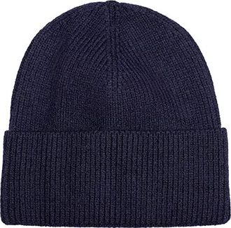styleBREAKER Bonnet Unisexe en Tricot avec Motif Côtelé et Bord Large, Double Tricot Fin, Couleur: Marine