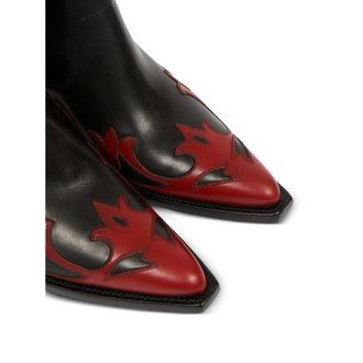 Maison Margiela Flame-Appliqu&eacute; Leather Boot - Black