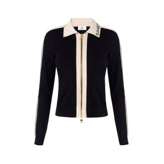 Elisabetta Franchi Femme, Pulls, Noir, Taille: 40 FR Veste Tricot Manches Longues