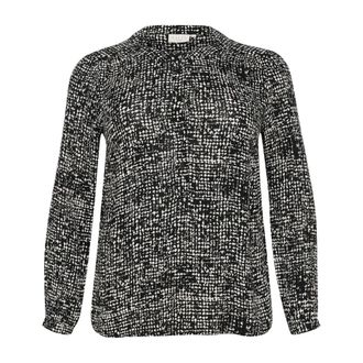 Kaffe Curve Femme, Blouses et Chemises, Noir, Taille: 52 FR Chemisier &agrave; Pois Noir/Colombe